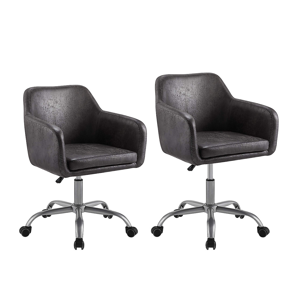 Linon Charcoal Upholstered Adjustable Brooklyn Office Chair