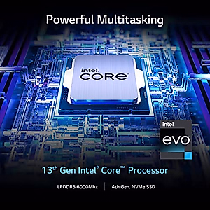 LG gram 15.6” Lightweight Laptop, Intel 13th Gen Core i7, Windows 11 Home, 16GB RAM, 512GB SSD, Black