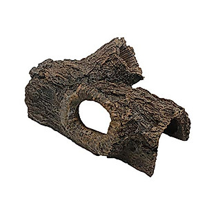 EHC Aquarium Decoration Hollow Tree Trunk Ornament Aquarium Log Aquarium Ornament Driftwood Fish Hideout Hideaway for Betta, Small Lizards, Turtles, Reptiles, Amphibians Tree Trunk