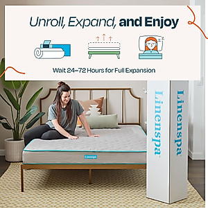 Linenspa 6 Inch Mattress - Firm Feel - Bonnell Spring with Foam Layer - Mattress in a Box - Youth or Kids Bed - Guest Bedroom - Durable and Breathable Support - Affordable - Full Size