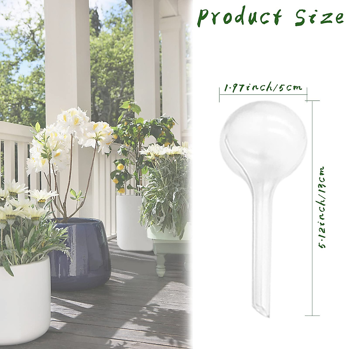 OJYUDD 20 Pcs Plant Watering Bulbs,Clear Automatic Watering Globes,Plastic Watering Balls for Plant Indoor Outdoor,Garden Water Device