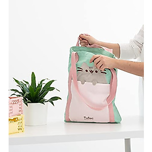 Official Pusheen Premium Cotton Tote Bag - Cotton Shopping Bag - 14x16x2 inches - Canvas Bag - Cotton Bag - Gift Bag - Pusheen Gifts - Cute Tote Bag - Pusheen Merchandise
