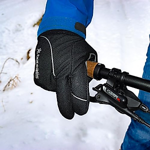 Planet Bike Borealis Gloves, MTB, ATB, Road Bicycle Gloves, 3 in 1 Design, Ideal for Fall, Winter, or Early Spring Riding, Lobster Design Outer Shell, Inner Fleece Gloves, Small, Black