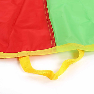 Dilwe Rainbow Umbrella Kids Play, Parachute Outdoor Activity Game Accessory for Multiple Children