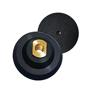 Rubber Backing Pad Black Rigid Backer Pads for Diamond Polishing Pads 5/8”-11 Hook and Loop Backing Pad (4 inch)