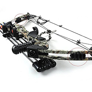 Dilwe Archery Bow Limbs Stabilizer, 2Pcs Rubber Archery Shock Absorber Compound Bow Split Limb for Most Compound Bows