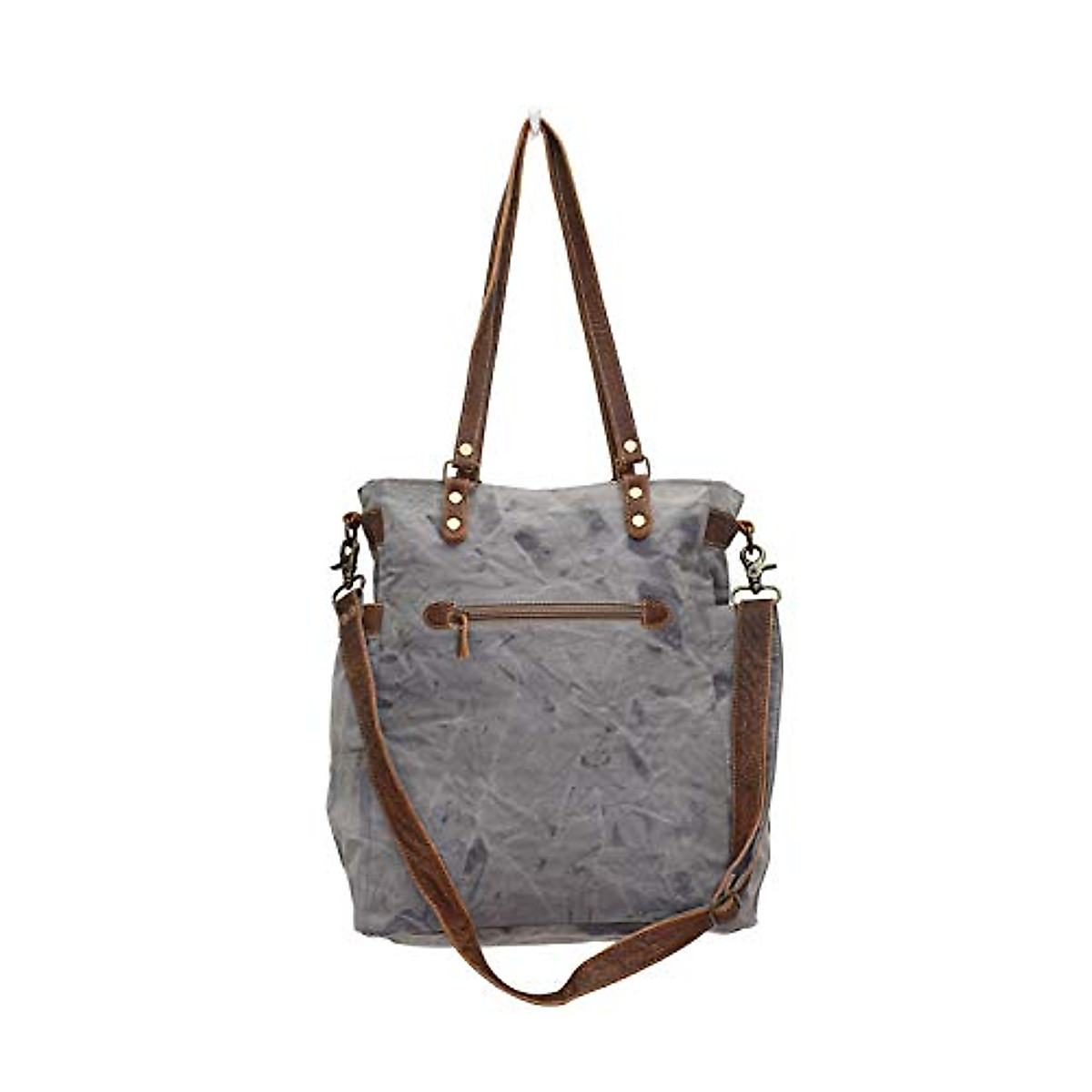 Myra Bags USA Journey Upcycled Canvas Shoulder Bag S-0735, Tan, Khaki, Brown, One_Size