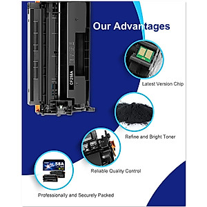 58A CF258A Toner Cartridge (with Chip) Replacement for HP 58A 58X CF258A CF258X Toner Cartridge Compatible with Laserjet Pro M404n M404dn M404dw MFP M428fdw M428dw M428fdn M404 M428 Toner (2 Black)