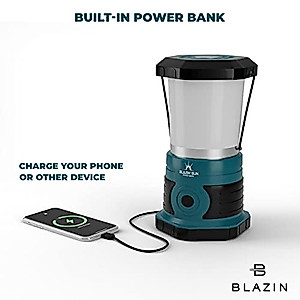 Blazin' Sun 1500 Lumen | Led Lanterns Rechargeable with Power Bank | Hurricane, Emergency, Storm, Power Outage Light | 85 Hour Runtime (Teal)