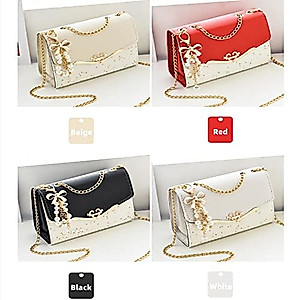 Crossbody Shoulder Square Bags for Women Glittering Stars Purse PU Leather Handbag Satchels Tote Bag with Metal Chain Strap