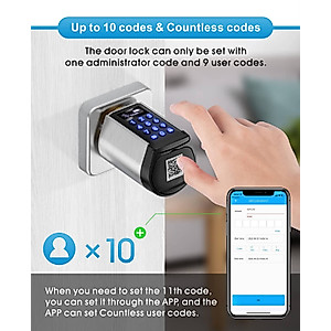 WELOCK Safer Keyless Entry Door Lock Deadbolt, Smart Bluetooth Locks Deadbolt Digital Electric Door Lock with Keypad APP Control IC Card Mechanical Key, Easy to Install