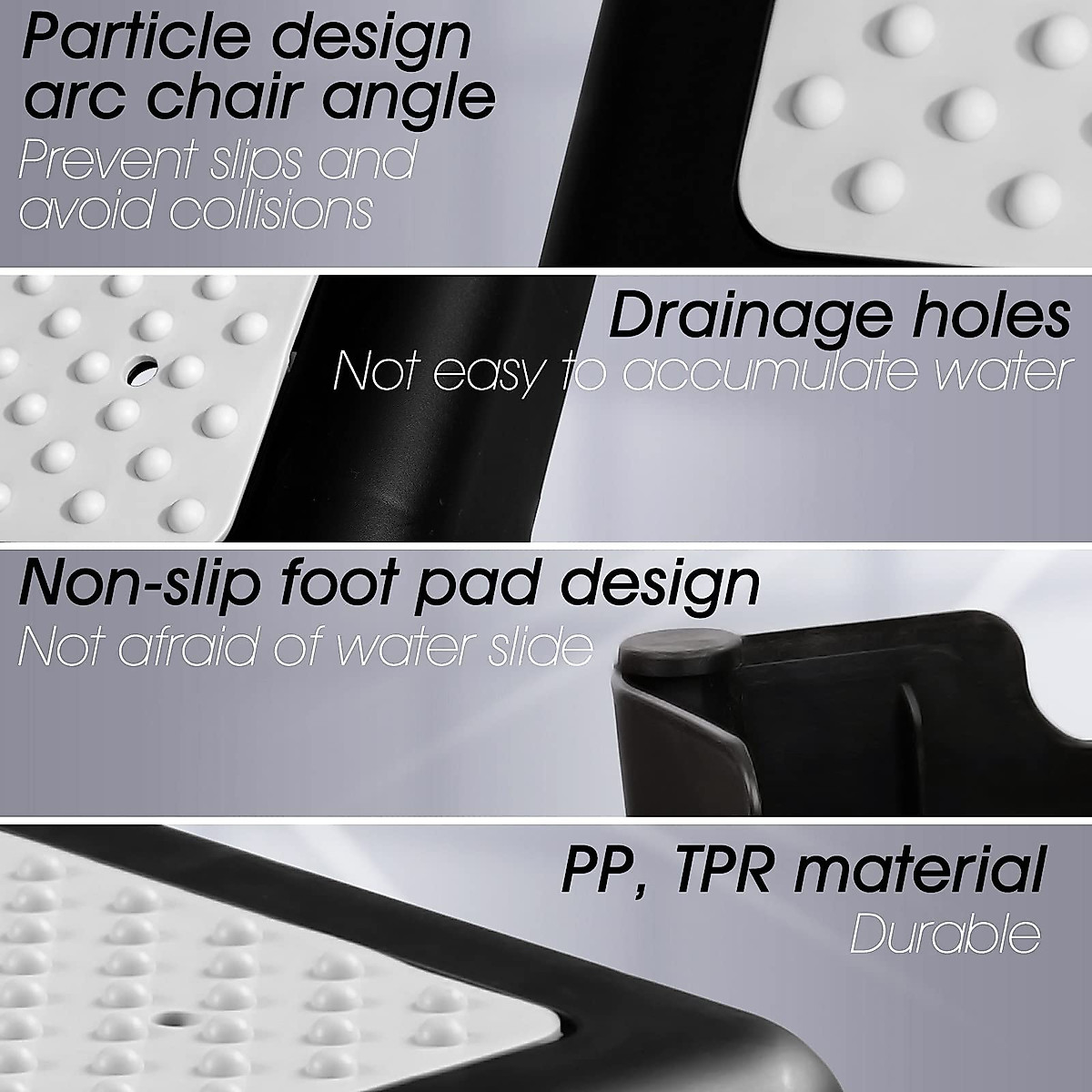 Indoor Outdoor Step Stool, 4” Portable Step Riser, Non-Slip Mobility Step Platform for Elderly & Disabled, Half Step for Stairs, Cars, Bed, Chair, Shower - Max Hold Up to 450 Lbs.