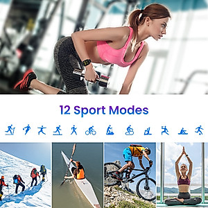 HAYLOU Smart Watch for Android iOS Phones, 1.69" Touch Screen Smart Watches for Men Women with 12 Sport Modes, Fitness Tracker with Heart Rate Blood Oxygen Sleep Monitor IP68 Waterproof Fitness Watch