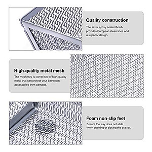 ANEWNICE Lovewud Flatware Drawer Organizer Tray, Metal Mesh Silverware Utensil Drawer Tray Kitchen Cutlery Organizer with Anti-Slip Feet, Set of 5