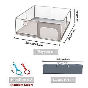YUNGU Baby Playpen , Playpens Babies , Infant Playard Gates ,Indoor & Outdoor Kids Activity Center,Sturdy Baby Fence Play Area Babies, Toddlers, Infants (70.8778.7425.59inch), 70.87*78.74*25.59 Inch