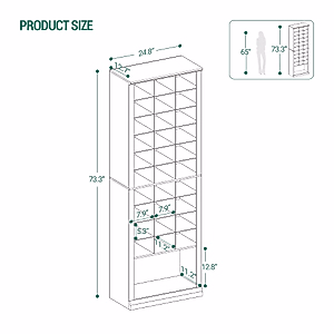 Hzuaneri 11-Tier Shoe Storage Cabinet, Free Standing Closet Organizers and Storage with 31 Open Cubbie, Space Saving Shoe Rack for Entryway, Bedroom, White 02001BSR