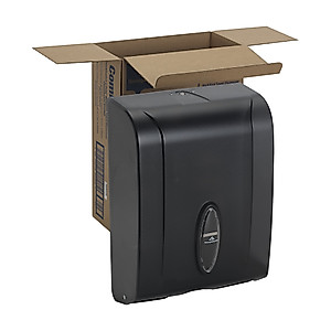C-Fold/Multi-Fold Paper Towel Dispenser by GP PRO (Georgia-Pacific), Translucent Smoke, 56650/01, 11.00" W x 5.25" D x 15.40" H, Black