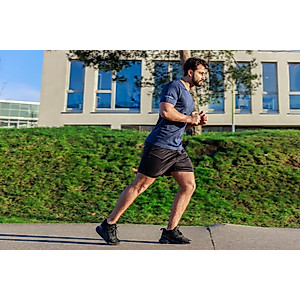 frueo Men's 3 Pack Workout Shirts Dry Fit Moisture Wicking Short Sleeve Mesh Athletic T-Shirts,Black Gray Navy, 5XL