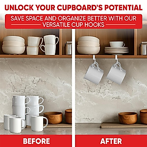 Better Houseware Undershelf Cup & Mug Hooks-Set of 2, standard, White