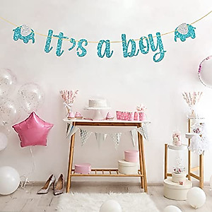 It's a Boy Banner, Baby Shower Party Garland Decorations For Baby Boys, Babies First Communion Party Decors Supplies, Pregnant AF | Baby 1st/2nd Birthday Party Photo Props
