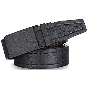 Marino Men's Comfort Click Ratchet Belt Casual Leather Belt for Men - Automatic Linxx Buckle, 1 3/8" Wide - Elegant Gift Box - Sandpaper Linxx - Deep Charcoal - Adjustable from 28" to 44" Waist