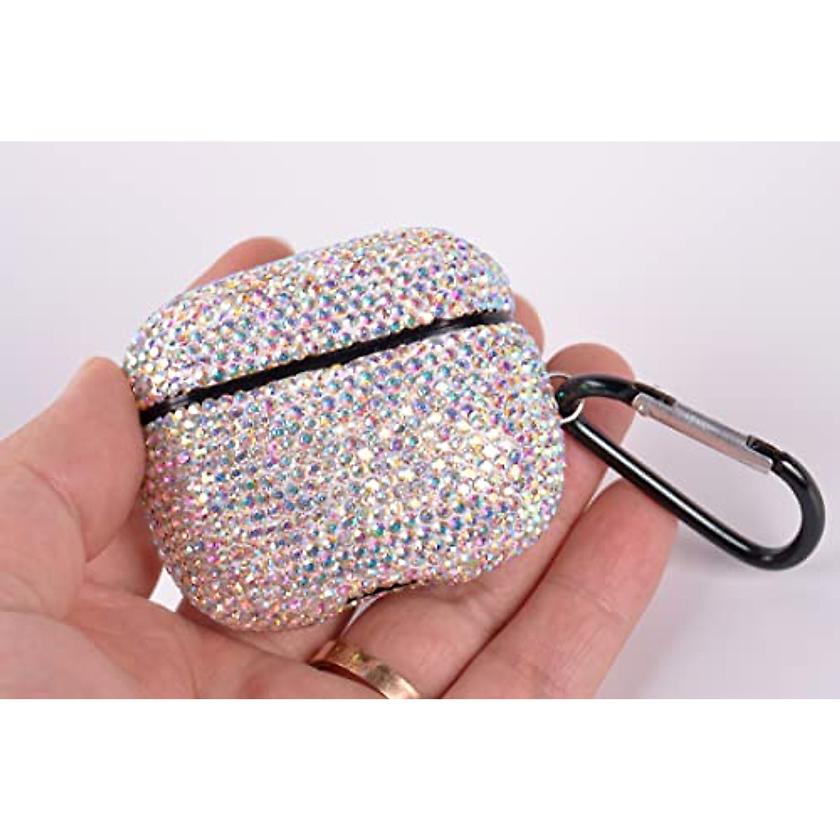 Sparkly Case Compatible with AirPods 3rd Generation with Keychain,Shockproof Protective Premium Bling Rhinestone Cover Skin for AirPods 3 Charging Case (AB not Pro)