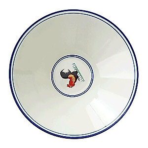 Kichvoe 7Inch Japanese Porcelain Bowl Ceramic Ramen Bowl Retro Rooster Pattern Serving Bowl For Salad Soup Rice