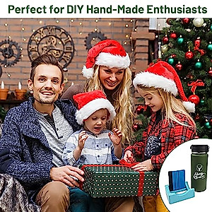 Omoojee Silicone Cup Cradle for Tumblers with Felt Edge Squeegee, Sublimation Tools for Crafts, for Applying Vinyl Decals Anti-Skidding Holders (Blue)