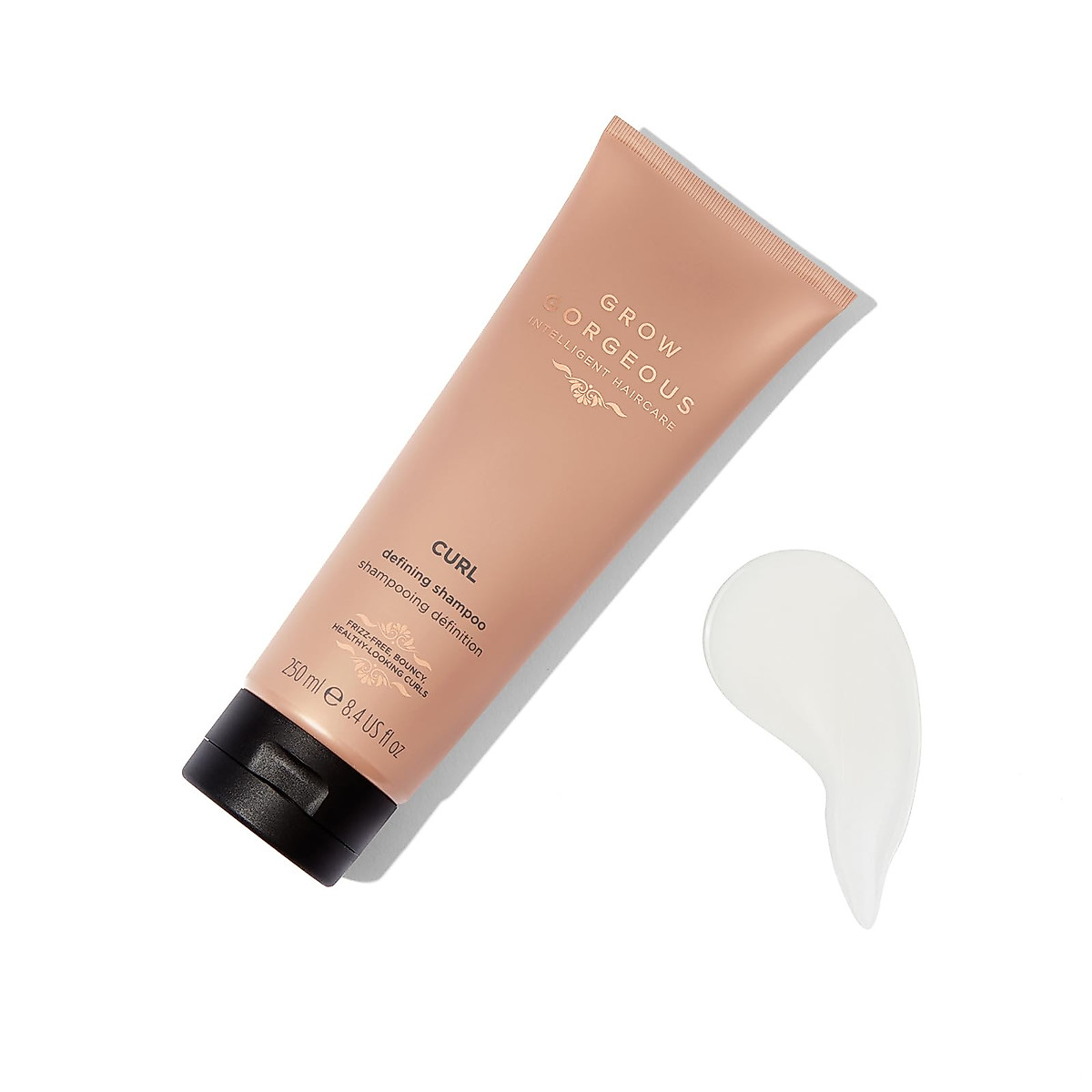 Grow Gorgeous Curl Shampoo 250ml - Gentle Cleanser for Smooth, Manageable, Bouncy Curls - Vegan