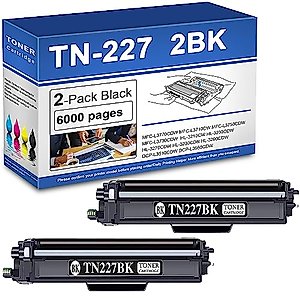 (2 Pack) TN-227 High Yield Toner Cartridge Replacement for TN227 MFC-L3770CDW MFC-L3710CW HL-3210CW DCP-L3510CDW Printer Toner.