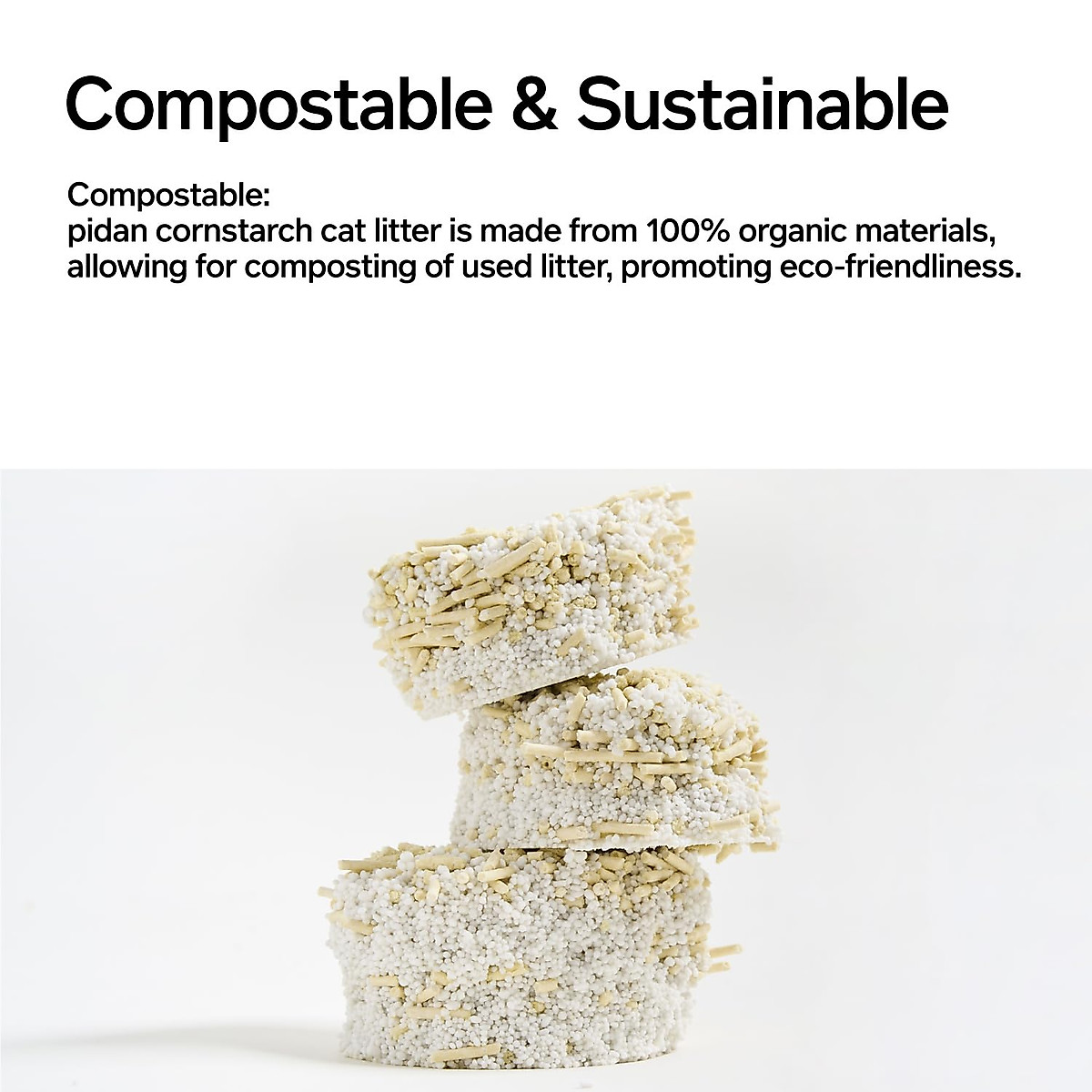 pidan Cornstarch Cat Litter with Tofu Litter,Clumping,No Dust,Natural Litter Ultra Absorbent and Fast Drying,Non-Stick 5.3lb/Bag (1 Bag)