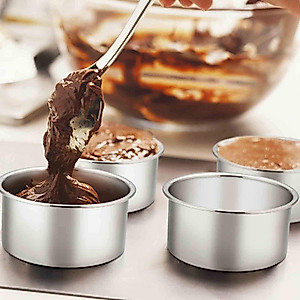 TeamFar 4 Inch Cake Pan, Mini Cake Pan Small Round Baking Tins Set Stainless Steel, For Baking Steaming Serving, Healthy & Sturdy, Easy Clean & Dishwasher Safe - Set of 3