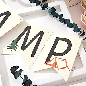 VAVAYAO A Happy Camper Card Banners - Little Explorer Banner, Happy Birthday Camper, More Fun Birthday, Keep Hiking, Our Happy Campers, Happy Campers Birthday Decorations, Campfire, Adventure Waiting, Woodland, A Happy Camper, Camping custom made.