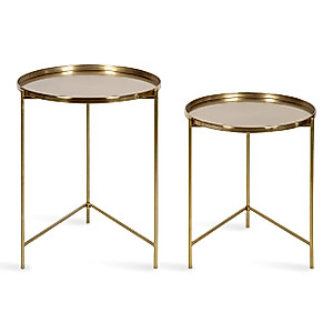 Kate and Laurel Ulani Round Metal Nesting Accent Tables, 2 Piece, Gold