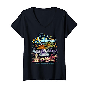 Womens Disney Walt Disney World 50th Anniversary V-Neck T-Shirt