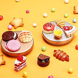 100 Pieces Miniature Food Drinks Toys Mixed Pretend Foods for Dollhouse Kitchen Play Resin Mini Food for Adults Teenagers Doll House (Hamburger, Pizza, Cake, Bread)