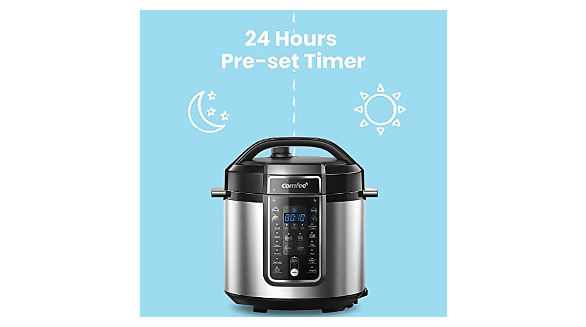 COMFEE' 6 Qt 12-in-1 Pressure Cooker | Slow Cooker & More