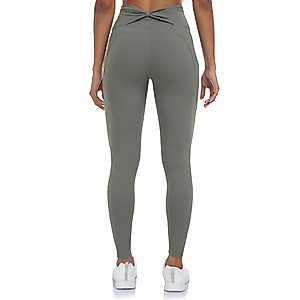 HERRLA High Waist Leggings for Women with Pocket,Crossover Gym Workout Yoga Pants Lounge Legging (Army Green,L)