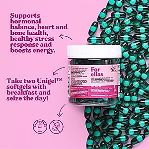 OhMyVit! for Ellas Womens Multivitamin Unigel – 60Pcs Softgels Multi Vitamins Supplements for Women – 15 Vitamins and Minerals Support Hormonal Balance, Bone Health