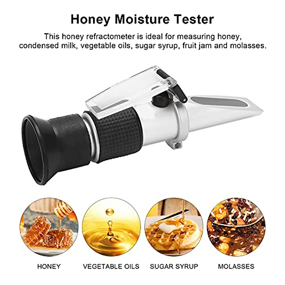 Honey Refractometer Uses Imported Prism Wide Range of Applications for Measuring Honey, Condensed Milk Lightweight to Carry