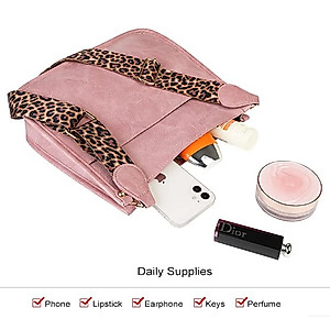 Tom Clovers Crossbody Bags for Women Vegan Leather Handbag Wallet Purse Adjustable Leopard Shoulder Strap