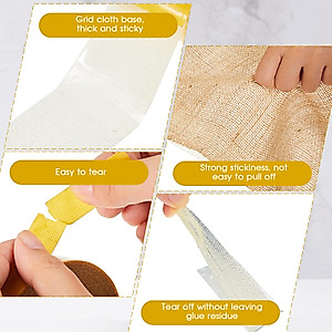 3 Rolls Double Sided Tape Heavy Duty, 0.59/1.18/2 Inch x 66 ft (20m) Clear Fiberglass Mesh Strong Wall Adhesive Tape, Removable Sticky Waterproof Two Sided Mounting Tape for Carpet, Wall, Craft