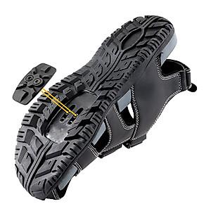 CyclingDeal Unisex Bike Sandals - Indoor Outdoor Trekking Hiking Bicycle Cycling Clip Compatible with Shimano SPD - with Removable Cleat Recess Cover - Great for Men & Women - Size 4546