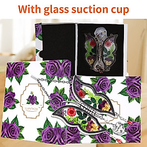 Gift for Mom Butterfly Suncatcher Mom Birthday gift I Love You Mom, Real flower glass handmade Mom Garden window decoration Mom Mother's Day Valentine's Day Birthday