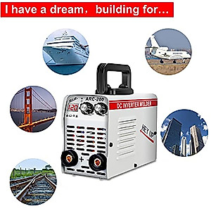 Stick Welder,110V/220V Dual Voltage 200Amp ARC Welding Machine IGBT Inverter Portable Lightweight DC Welder LCD Display for Beginner with Electrode Holder Clamps Welder