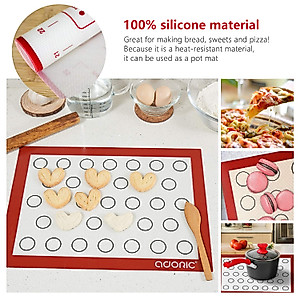 Silicone Pastry Mat 16x24 with Measurements，2 Pack Non-Stick Baking Mat Non-slip Dough Rolling Mat, Reusable Silicone Counter Mat for Making Cookies,Macarons,Bread and Pastry