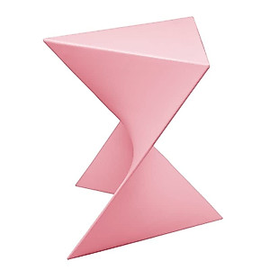 Allora Modern Plastic Triangle End Table in Pink