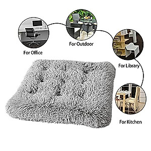 Lascpt Seat Cushion Chair Pads, Super Soft Thick Chair Cushions for Dining Room, Comfortable Plush Floor Cushions for Patio Sofa Chair Cover, Square 20x20 Inches Home Decor Chair Seat Pad, Grey