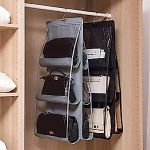 NARFIRE Wardrobe Handbag Storage Bag Double-Sided Six-Layer Hanging Bag Non-Woven Hanging Storage Bag