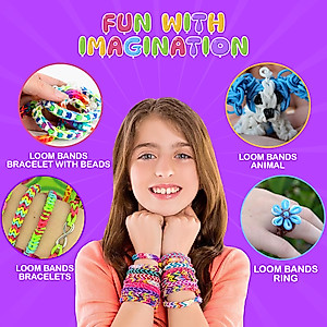 Momo's Den Rubber Band Bracelet Kit Rainbow Color Bands Bracelet Making kit Rubber Band 12100+ Loom Bracelet Kit, Big Giftable Case with Premium Quality Accessories, 28 Colors Refill Kit Boy & Girl
